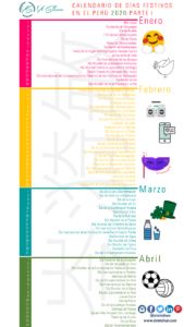 Calendario de Días Festivos en Perú 2020 - Yi Min Shum Xie
