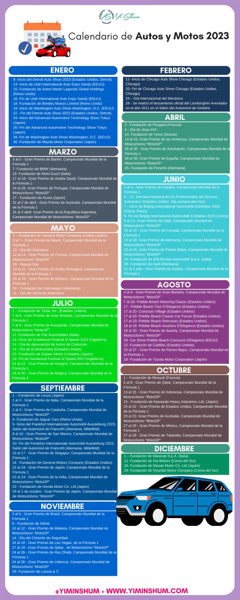 Días festivos de Autos y Motos 2023: fechas mundiales e internacionales