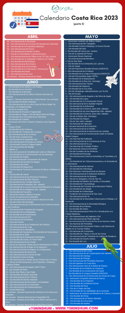 Días Feriados Costa Rica 2023: efemérides nacionales y mundiales
