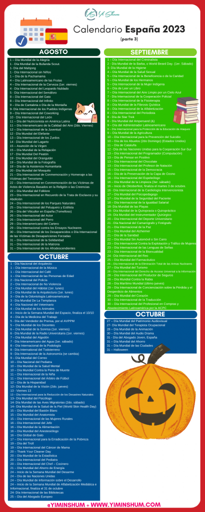 Días Feriados España 2023: fechas y efemérides nacionales y mundiales
