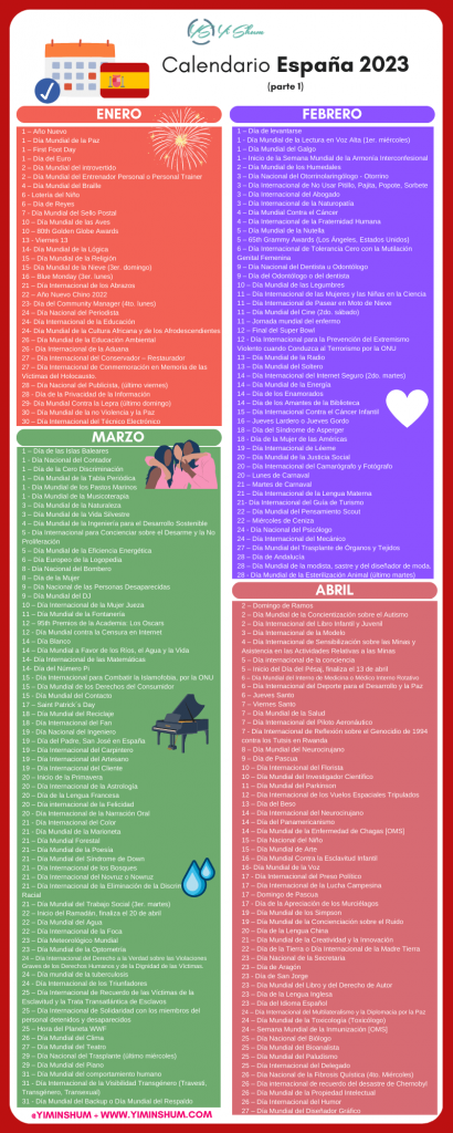 Días Feriados España 2023: fechas y efemérides nacionales y mundiales