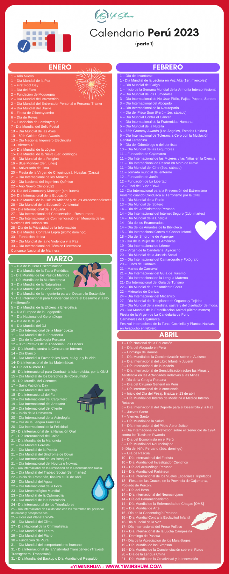 Días Feriados Perú 2023: fechas y efemérides nacionales y mundiales