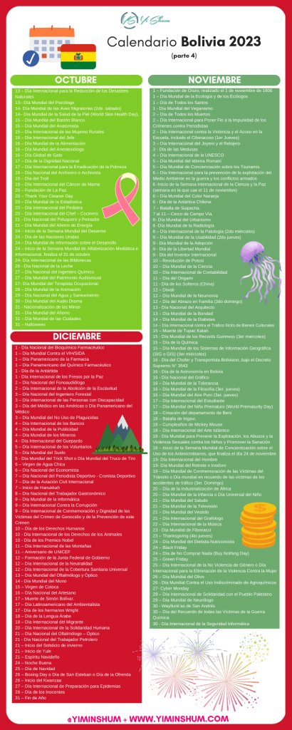Días Feriados Bolivia 2023: fechas y efemérides nacionales y mundiales