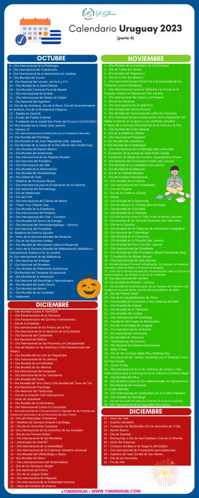 Días Feriados Uruguay 2023: fechas y efemérides nacionales y mundiales